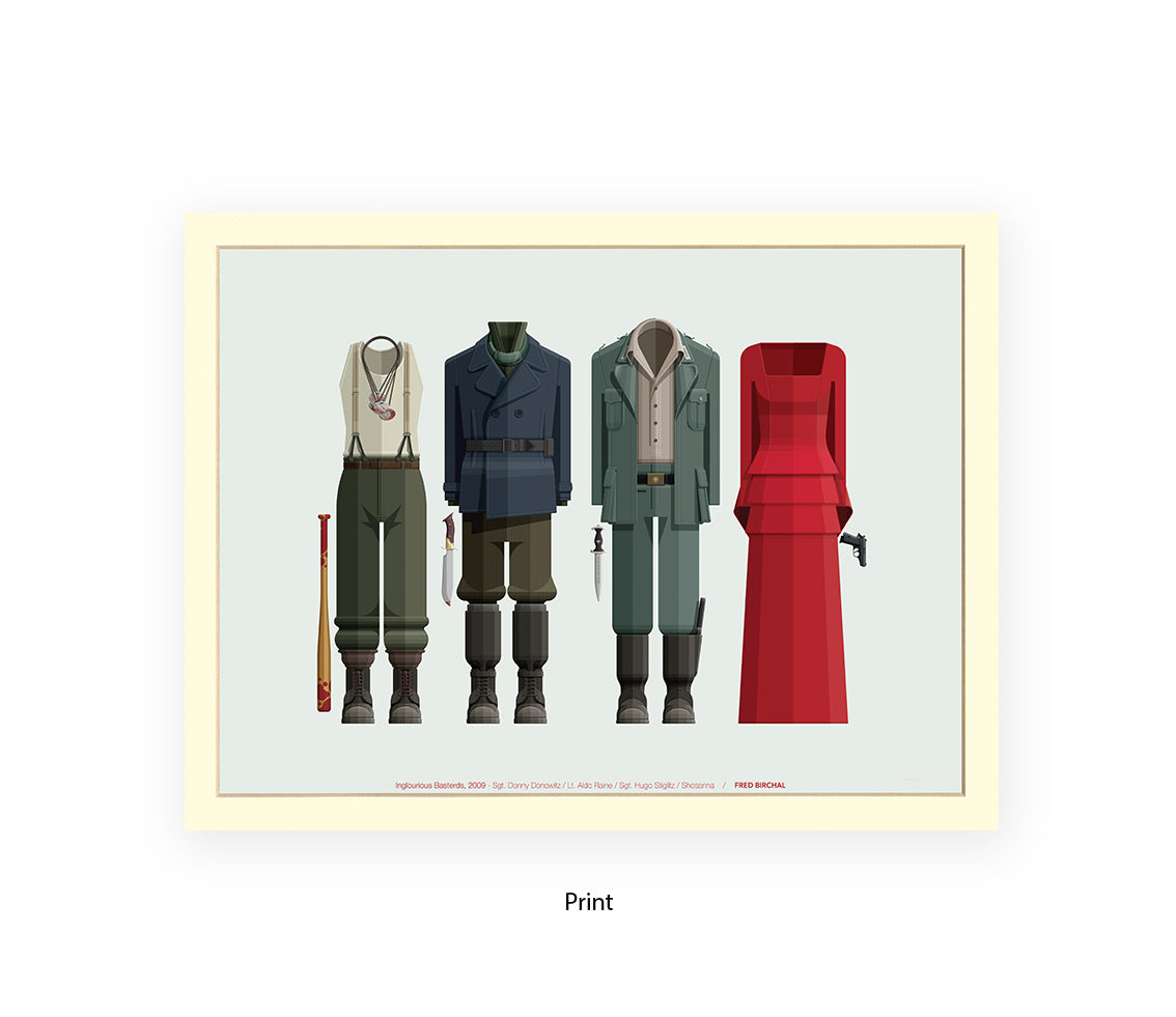 Inglourious Basterds Four Characters Fred Birchal Art Print – www.onawallnearyou.com