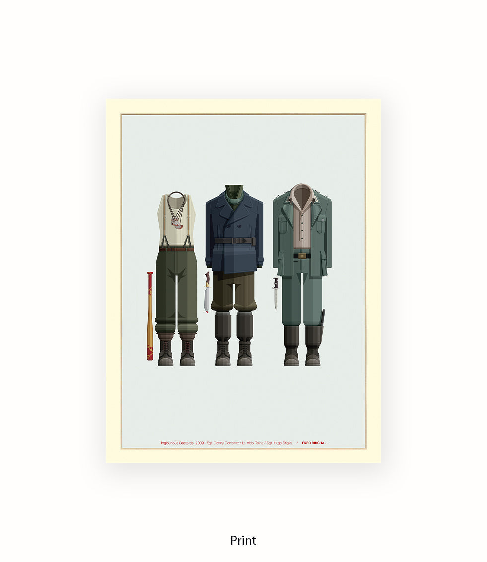 Inglourious Basterds Three Characters Fred Birchal Art Print – www ...