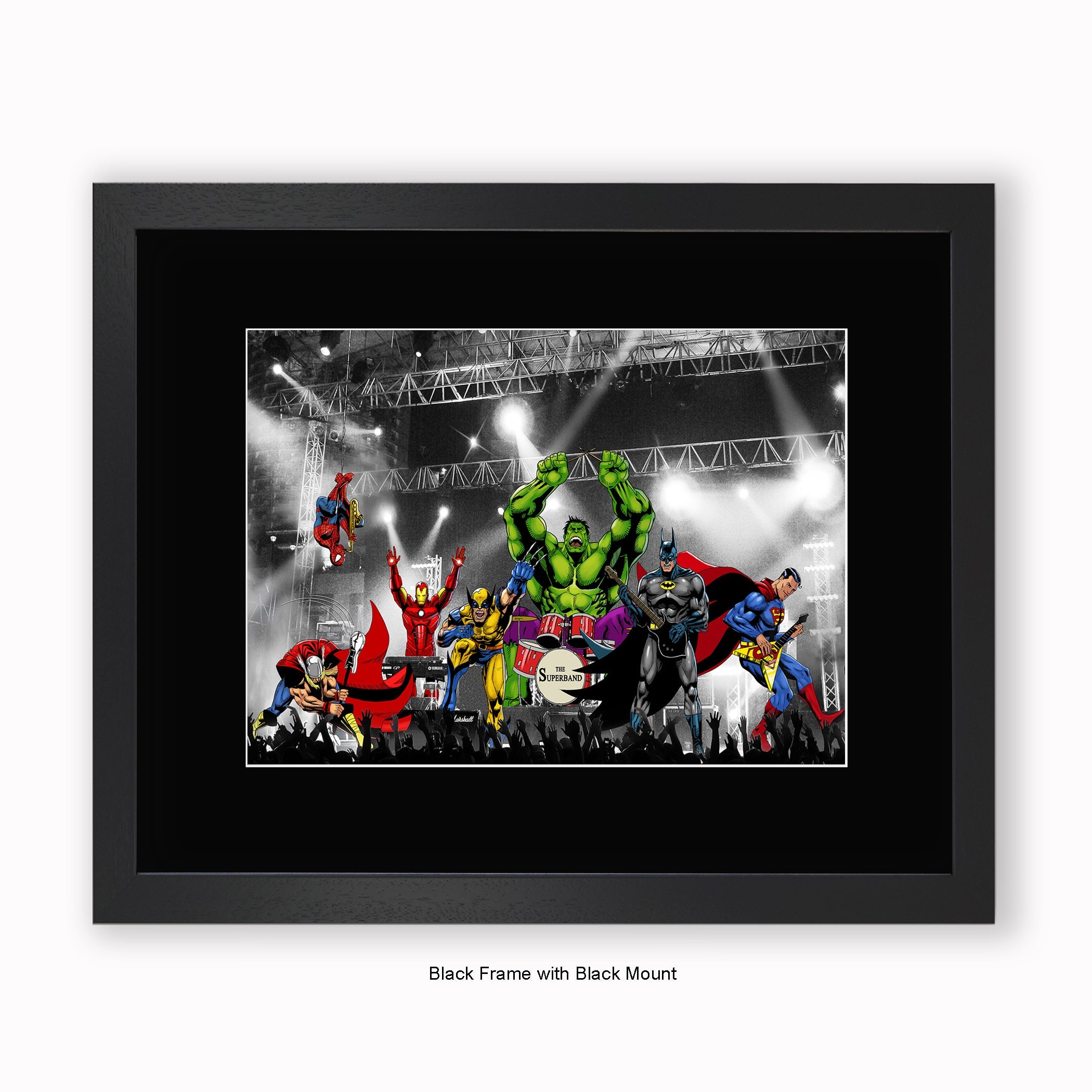 Michael Kozlov - Super Heroes - Super Band - Mounted & Framed Art Print ...