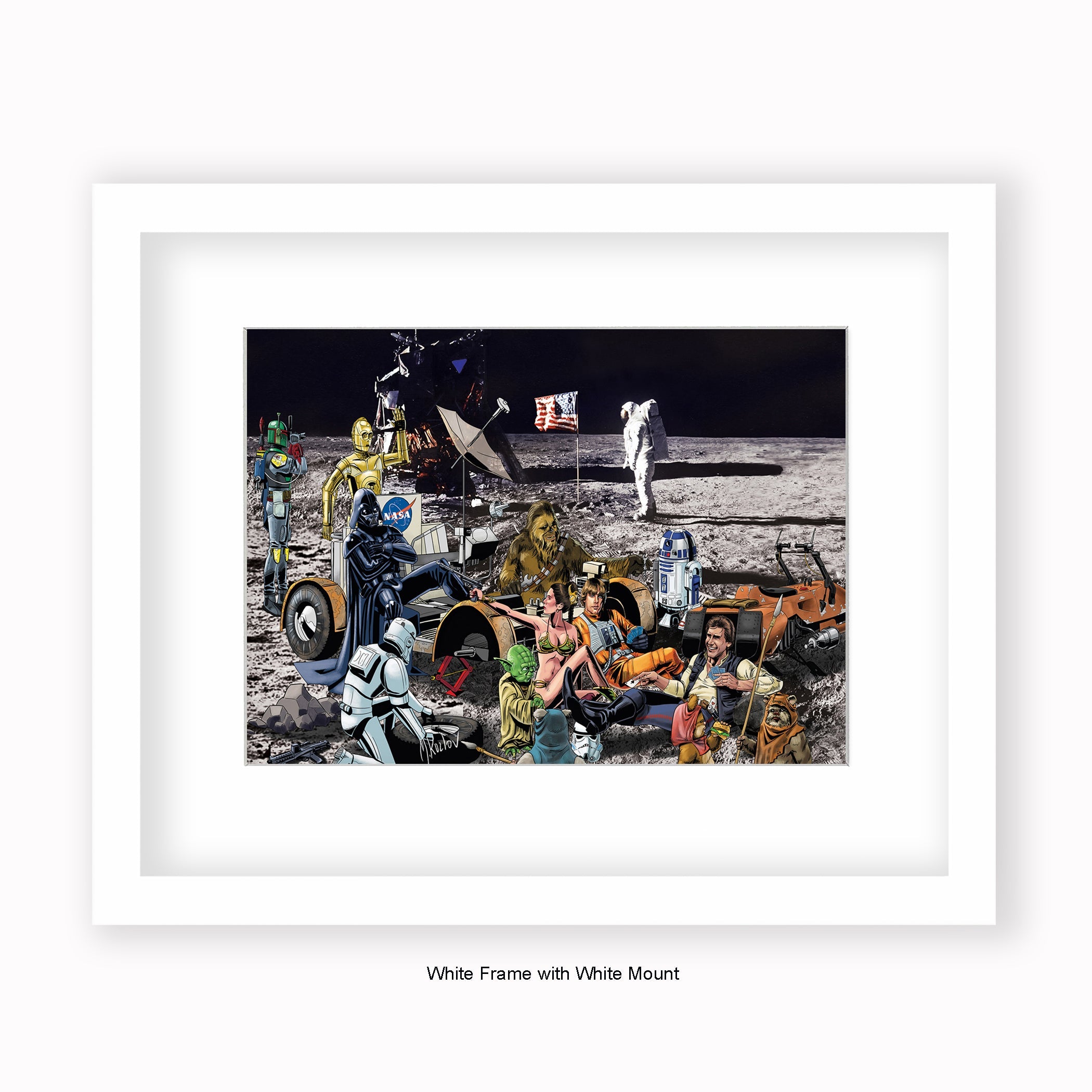 Michael Kozlov - Star Wars - Moon Party - Mounted & Framed Art Print ...