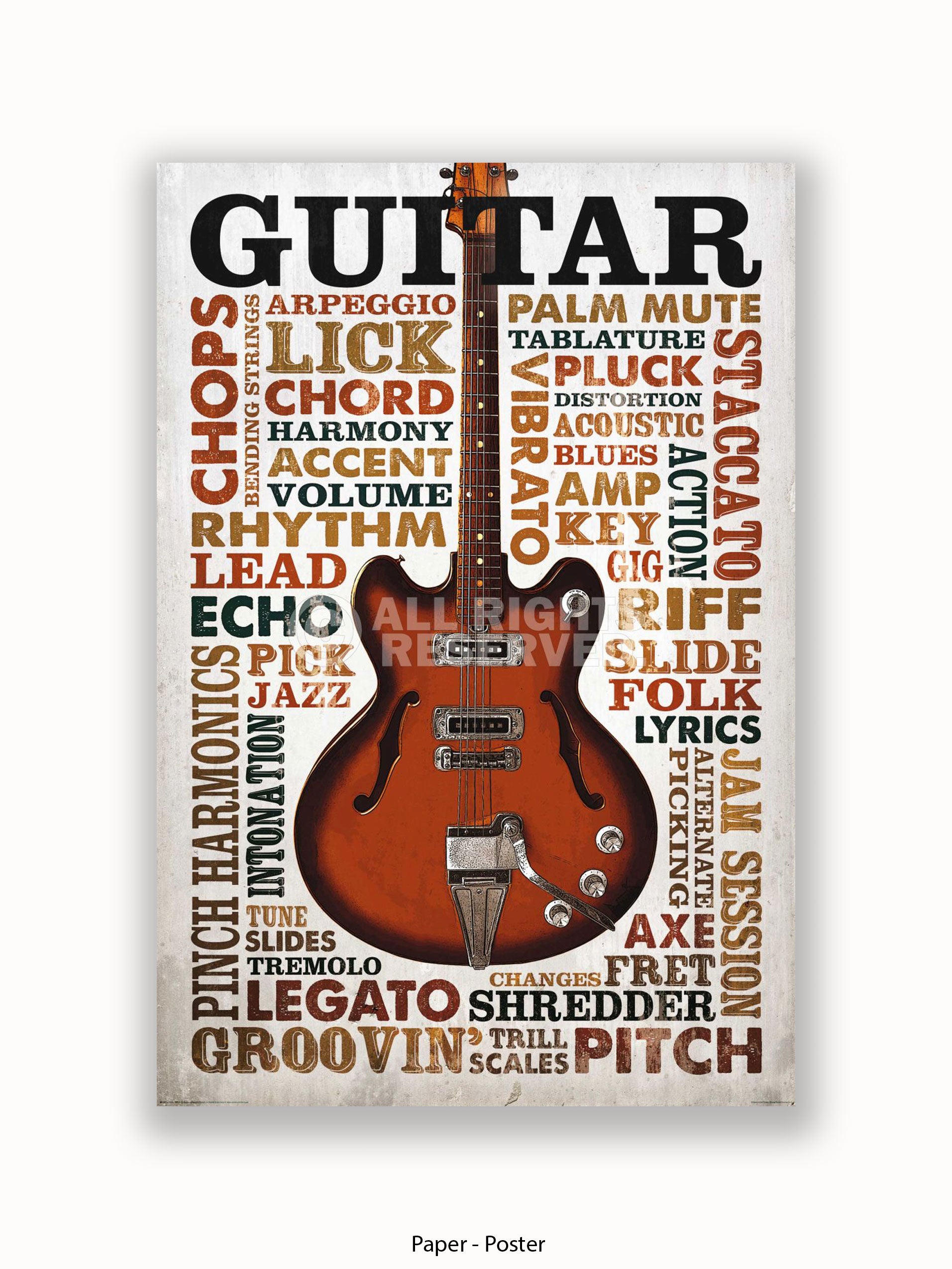 Guitar Monolgue Text Poster – www.onawallnearyou.com